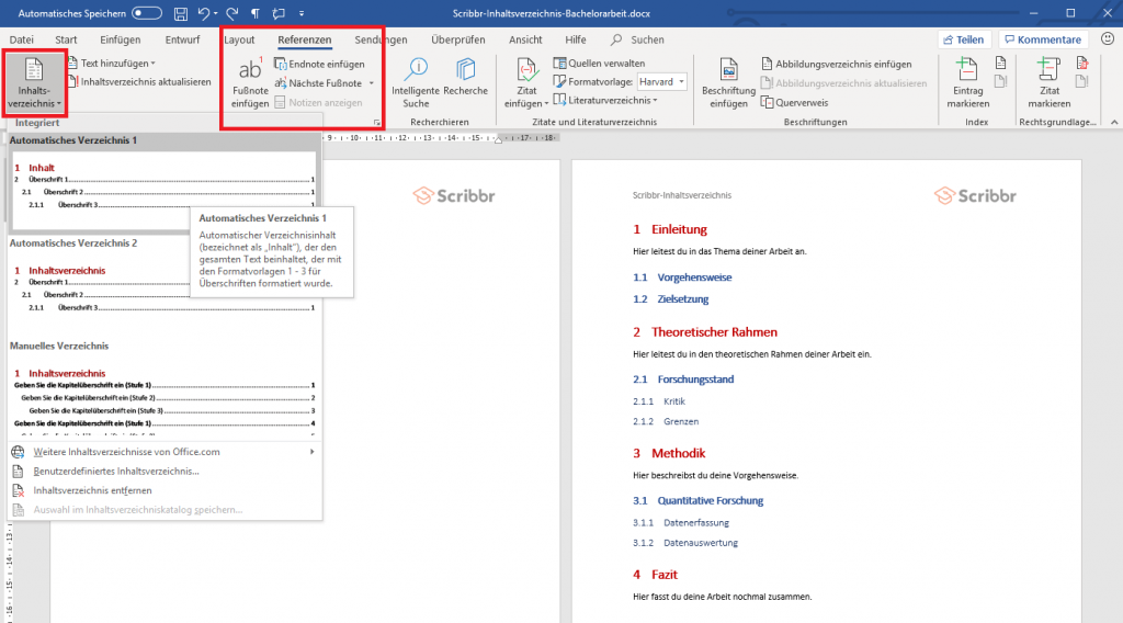 Ein Inhaltsverzeichnis mit Microsoft Word erstellen - in 4 Minuten [Video]