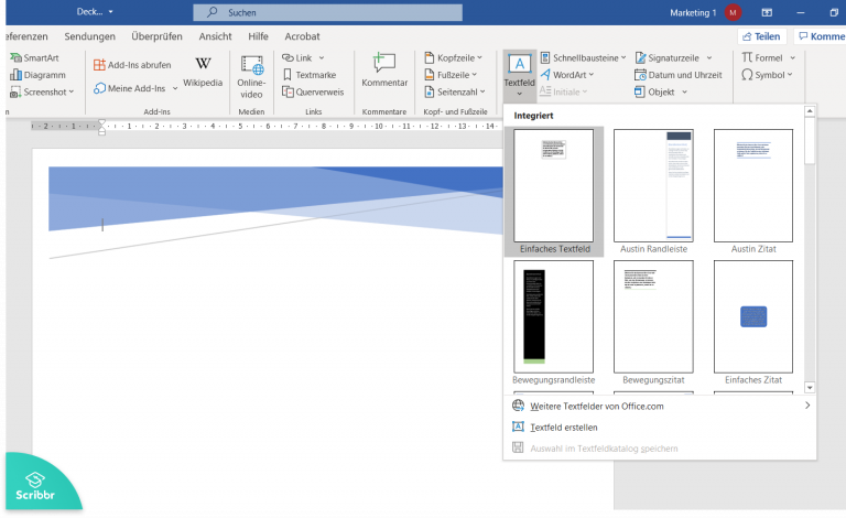 Ein Deckblatt in Word mit Vorlage erstellen - Anleitung